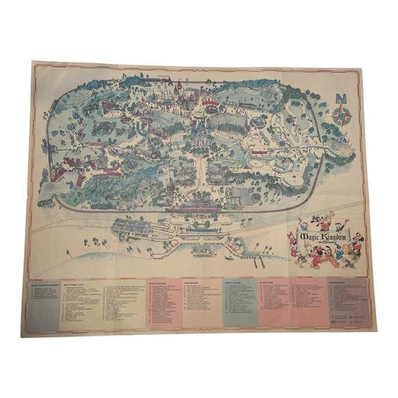 Disney | Art | Vintage Walt Disney World Guide To The Magic Kingdom Map ...